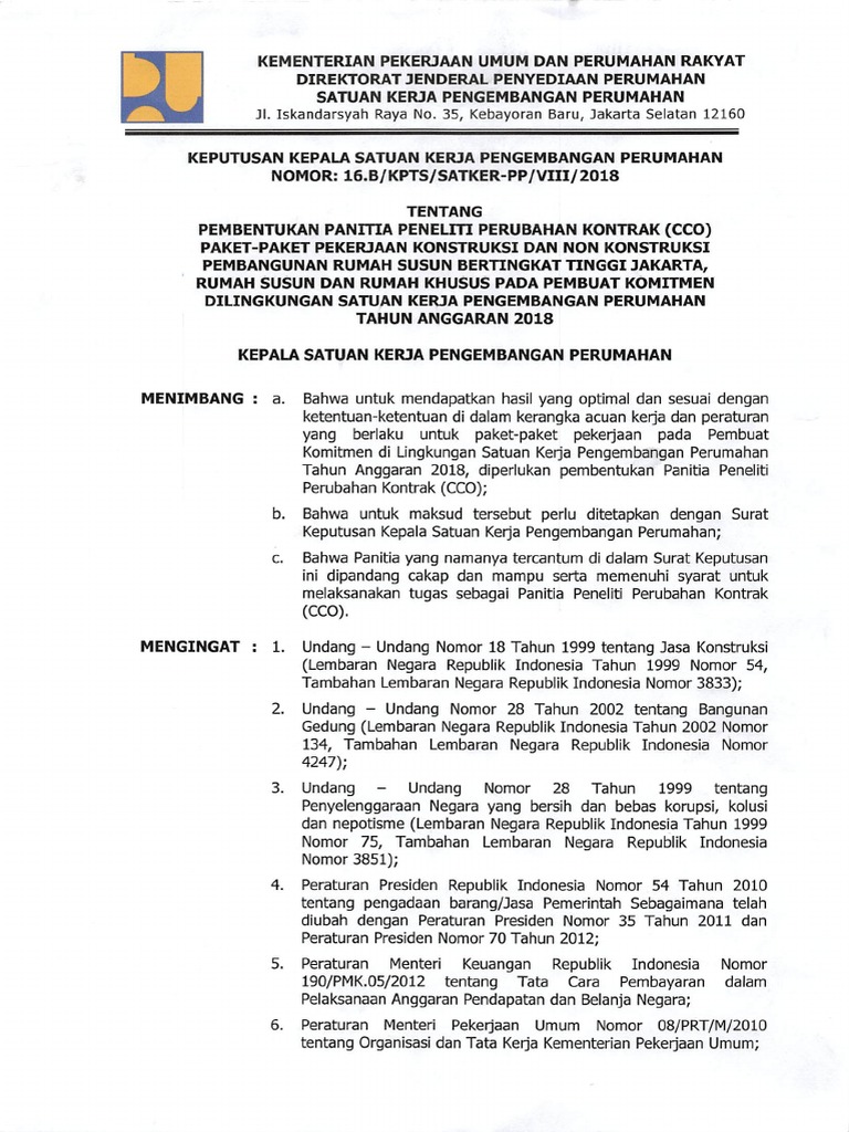 SK CCO 2018 Terbaru | PDF