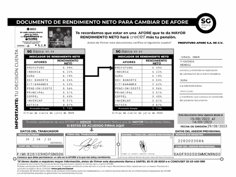 Documento de Rendimiento Neto Irn | PDF
