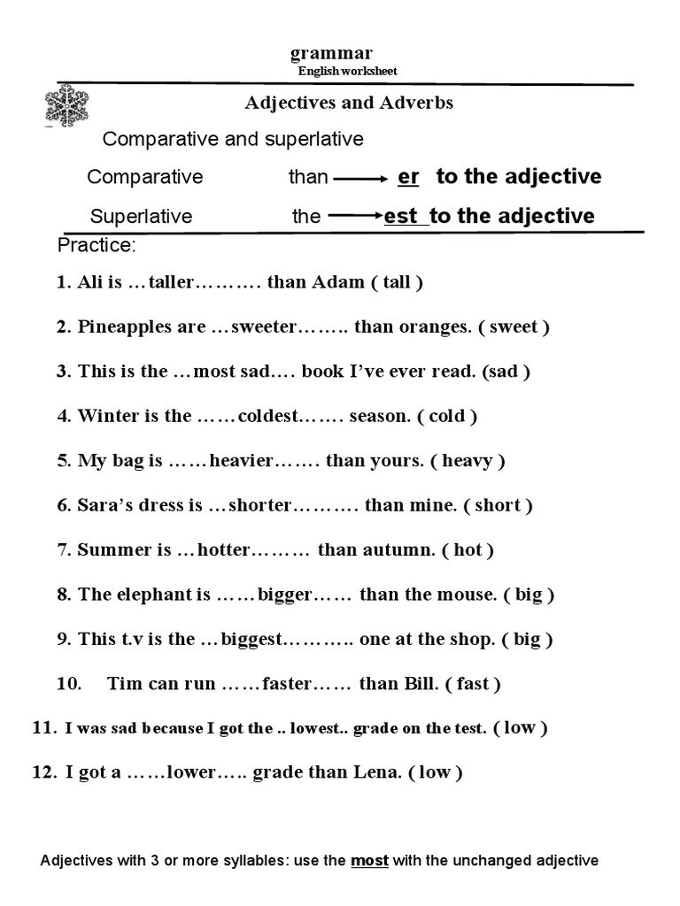 Er To The Adjective Est To The Adjective | PDF | Language Arts & Discipline