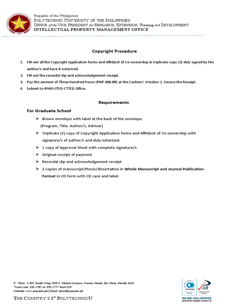 (May 2022) IPMO Copyright Procedures and Journal Publication Format ...