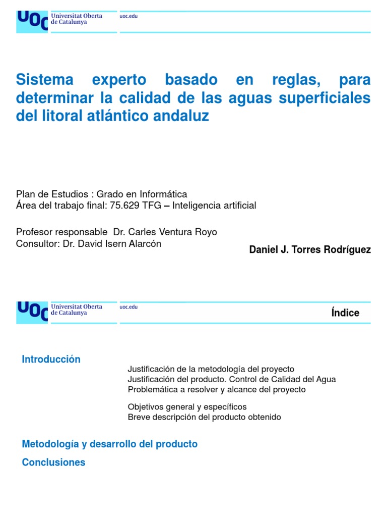 Sistema Experto Basado en Reglas para Determinar La Calidad de Aguas ...