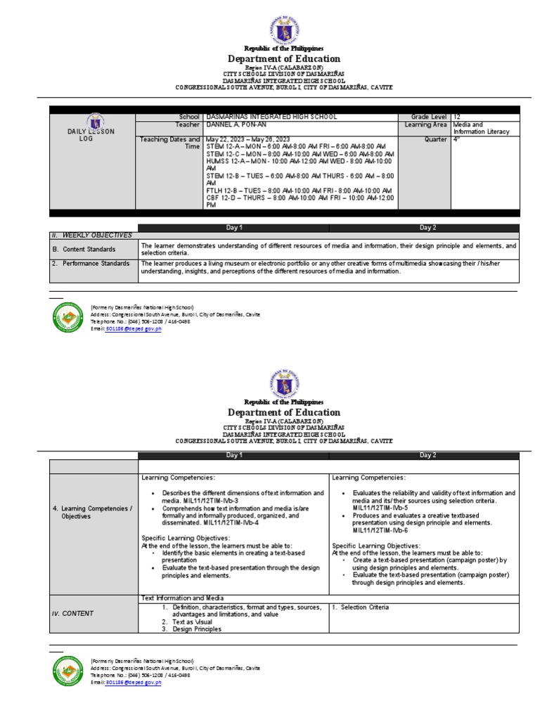MIL - DLL 4TH Quarter - Week 4 | PDF | Learning | Multimedia