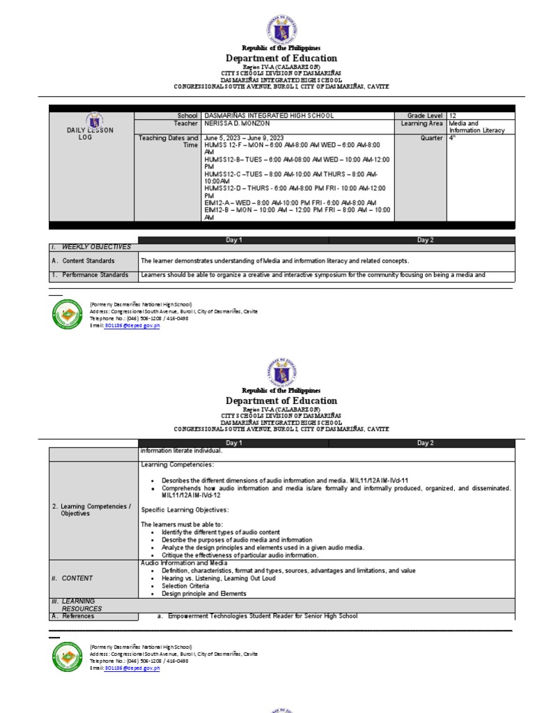 MIL - DLL 4TH Quarter - Week 6 | PDF | Podcast | Learning