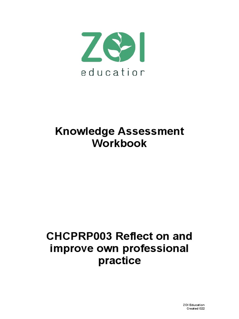CHCPRP003 - Knowledge Assessment Workbook | PDF | Goal | Goal Setting