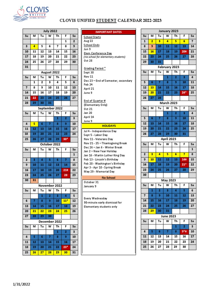 Student Calendar 2022-2023 Final | PDF | Festival | Holidays