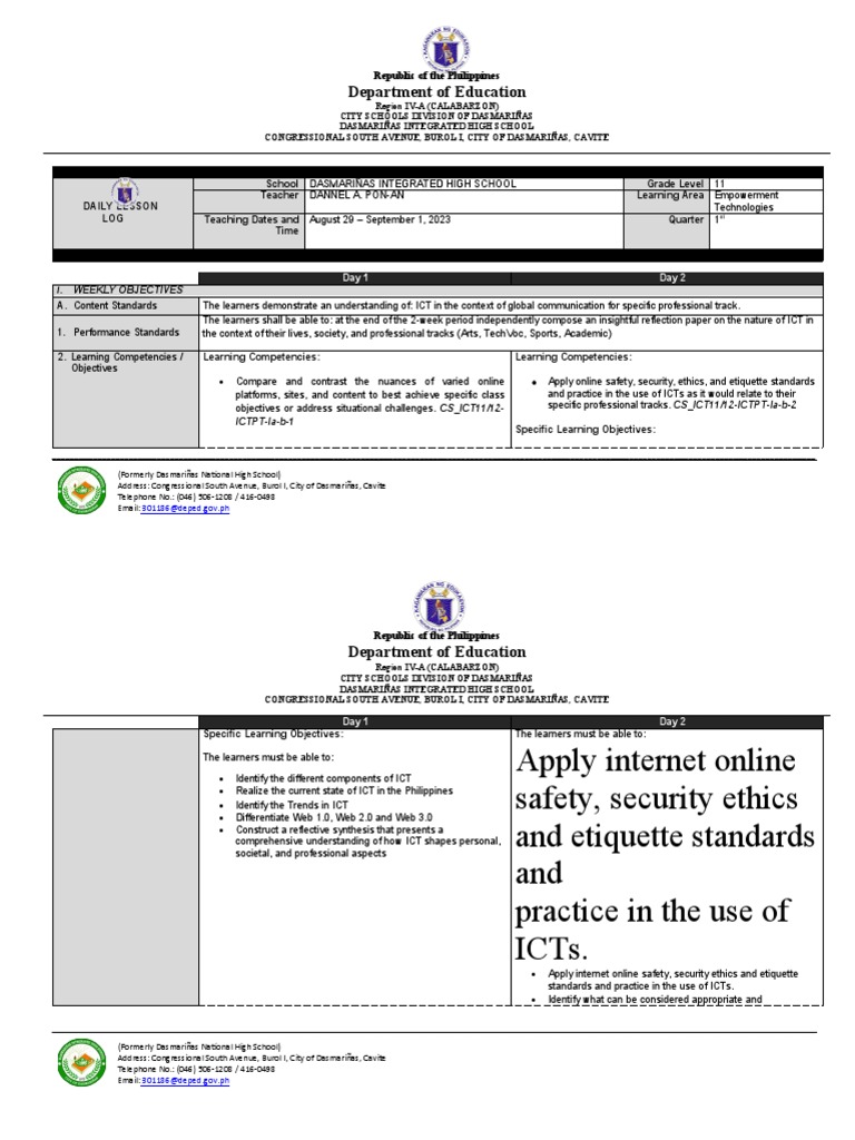 Emptech DLL Week-1 | PDF | Educational Technology | Learning Emptech DLL Week-1 | PDF | Educational Technology | Learning