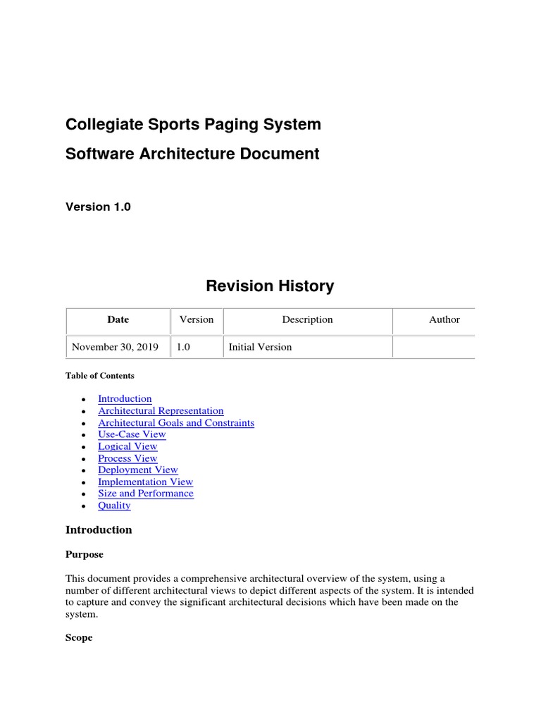 Collegiate Sports Paging System-Software Architecture | PDF | Process (Computing) | Server ...