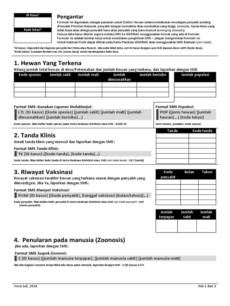 Formulir 1 - Investigasi | PDF
