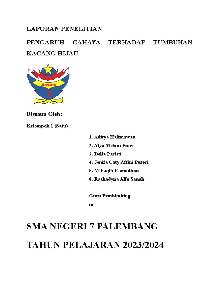 Pengaruh Cahaya Terhadap Tumbuhan Kacang Hijau Pdf
