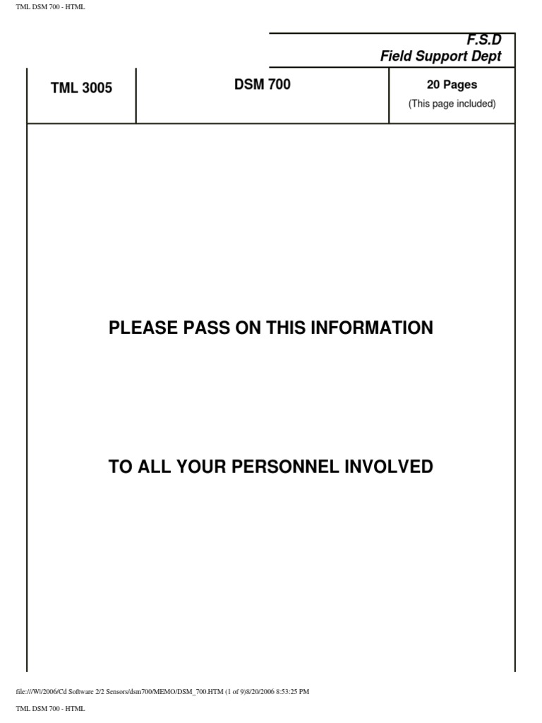 TML DSM 700 - HTML | PDF | Sensor | Signal (Electrical Engineering)