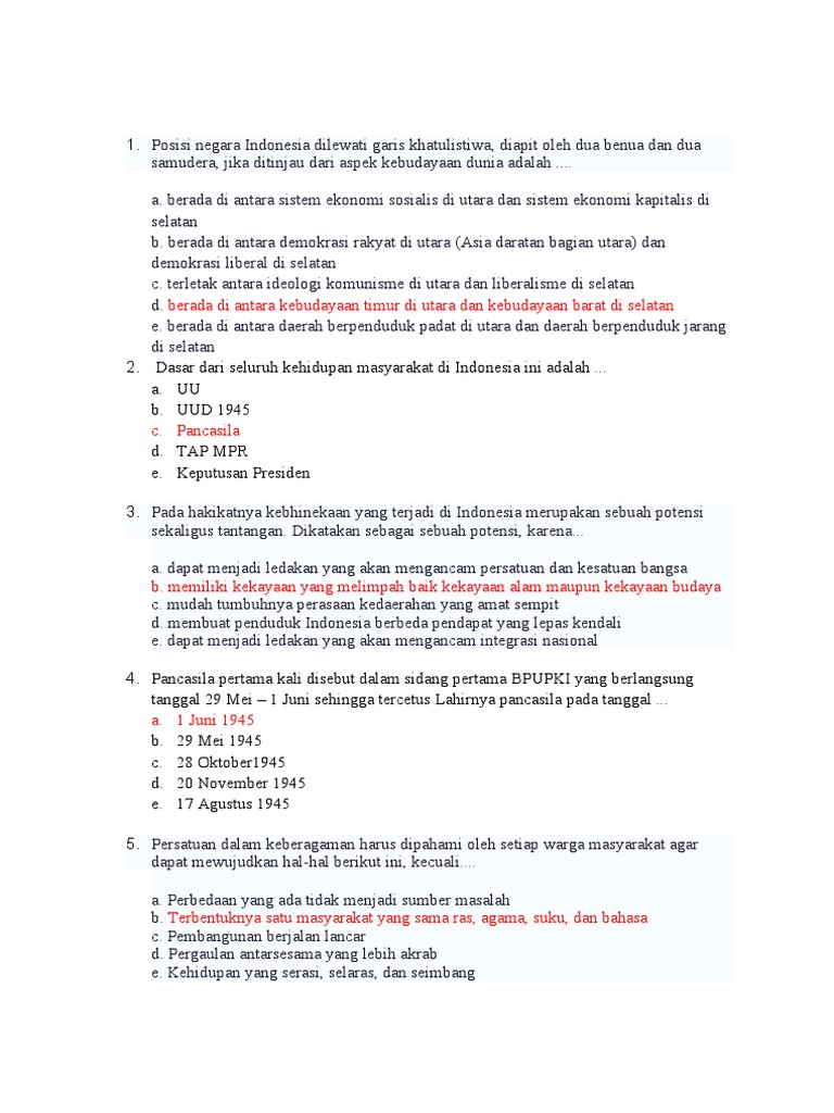 Lat - Soal PKN X Semester Genap 2023 | PDF