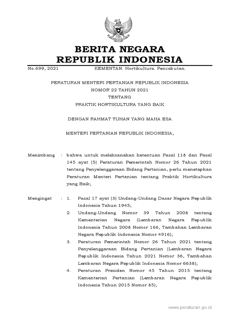 Nomor 22 Tahun 2021 | PDF