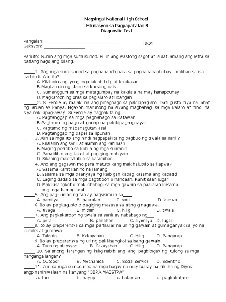 Diagnostic Esp 7 | PDF