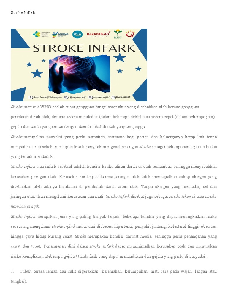 Gejala dan Pencegahan Stroke Infark | PDF | Kesehatan Holistik | Sains ...