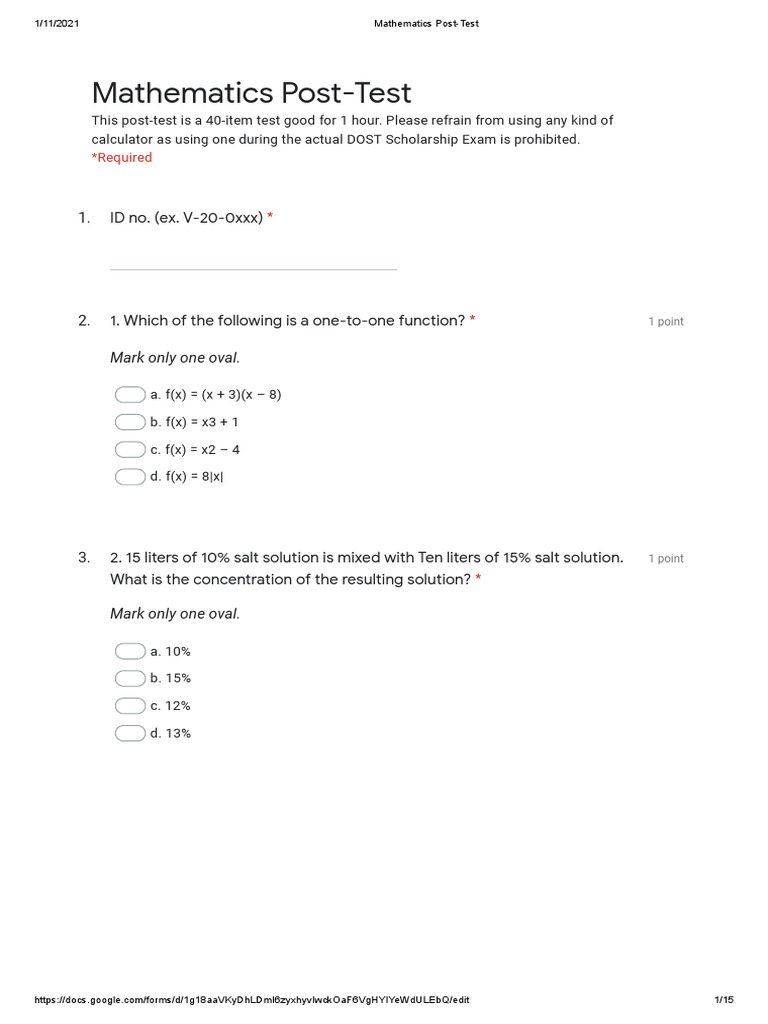 4.2 Mathematics Post-Test | PDF | Triangle | Mathematics