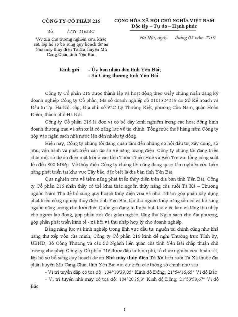 02a. CV Gui UBND Yên Bái Ve BSQH | PDF