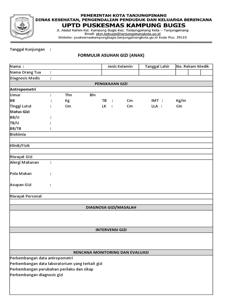 Form Poli Gizi | PDF