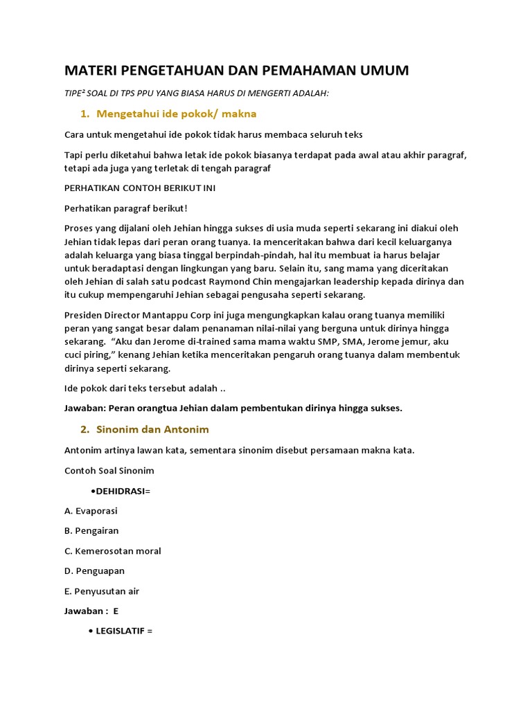 Materi Ppu Tps | PDF