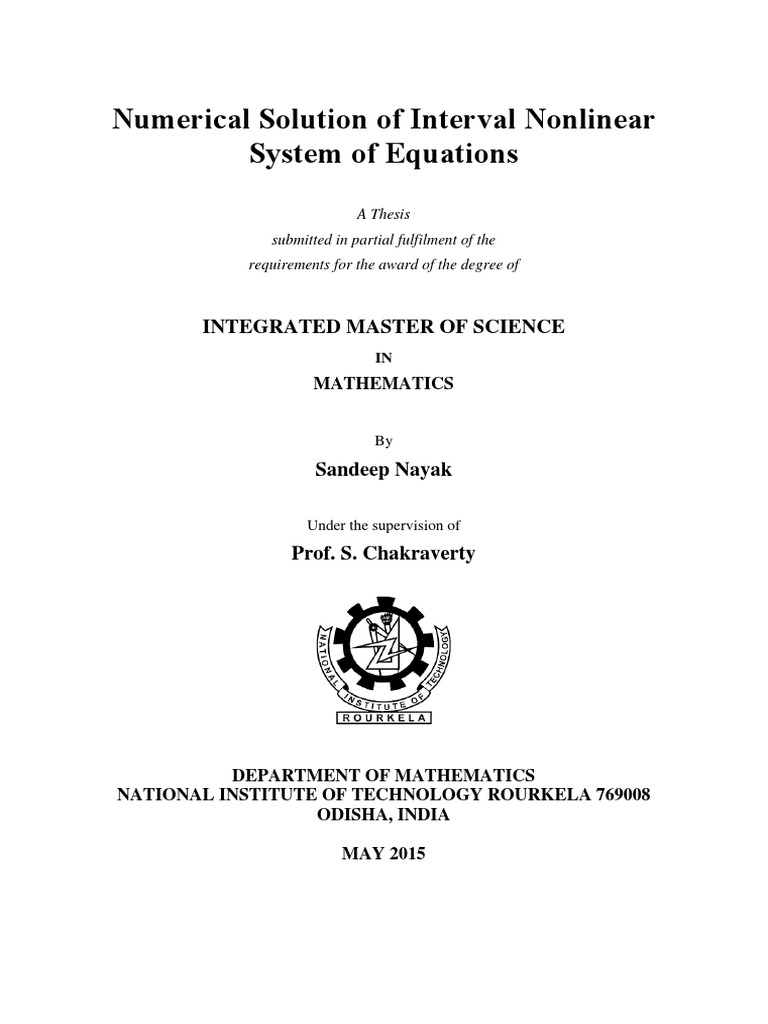 Numerical Solutions for Interval Nonlinear Equations | PDF | Equations ...