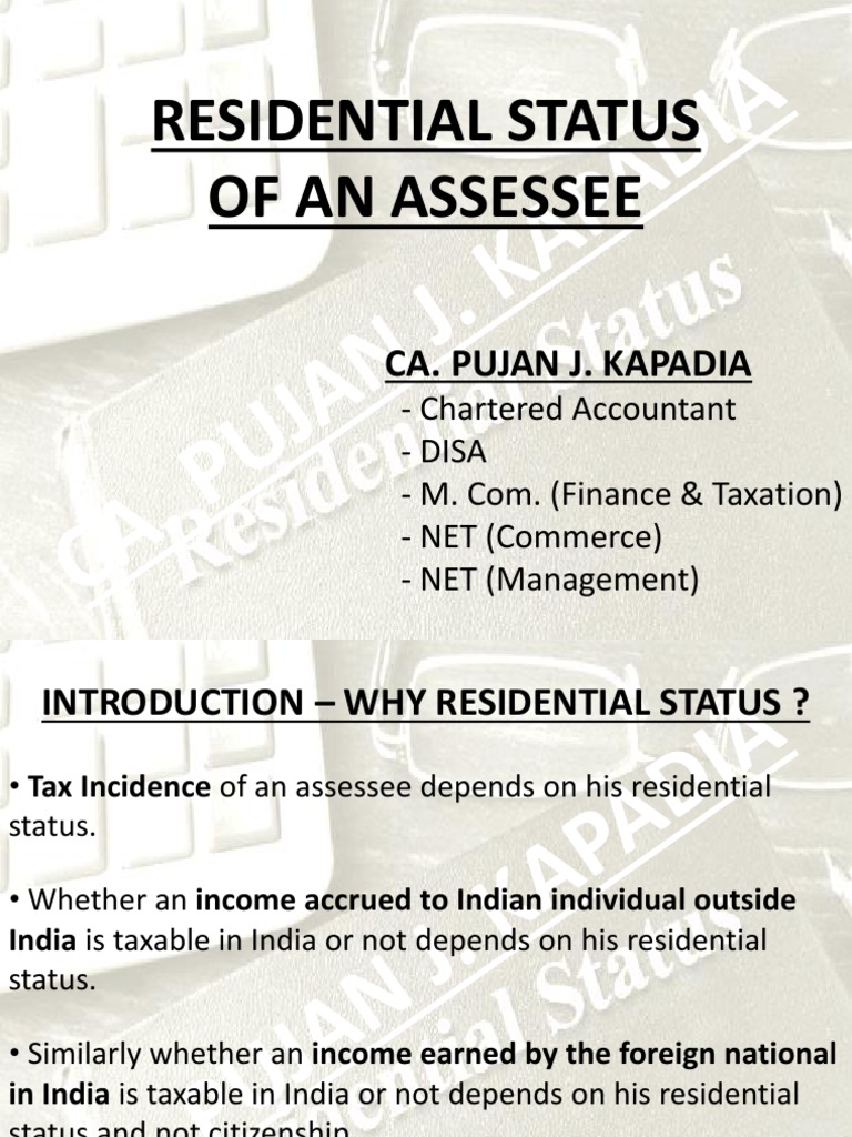 Residential Status With Examples | PDF | Taxes | Income