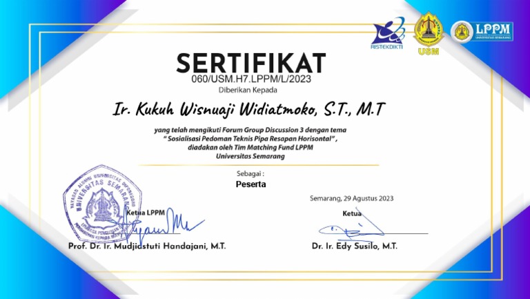 FGD2Ir. Kukuh Wisnuaji Widiatmoko, S.T., M.T - Peserta | PDF