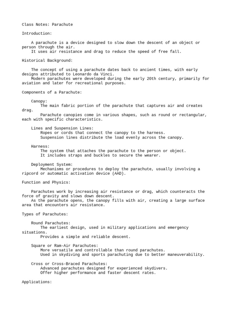 Parachute Download Free Pdf Parachute Parachuting