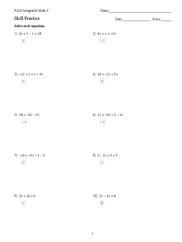 GR 9 Solving Multi-Step Equations ANSWERS | PDF | Equations ... GR 9 Solving Multi-Step Equations ANSWERS | PDF | Equations ...