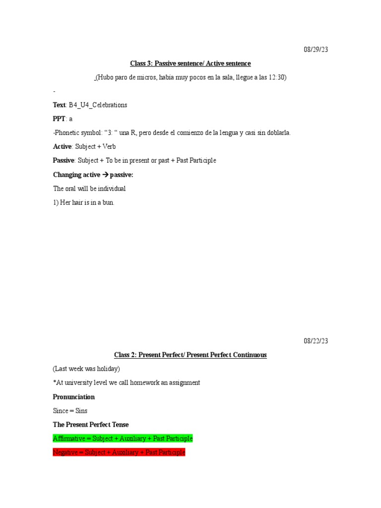 English IV 4th Semester | PDF | Perfect (Grammar) | Syntax