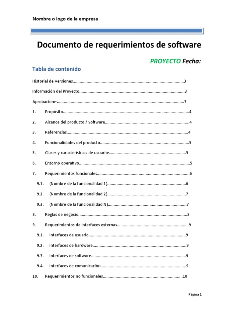 Plantilla - de - Requerimientos - de - Software - APS | PDF | Software | Hardware de la computadora