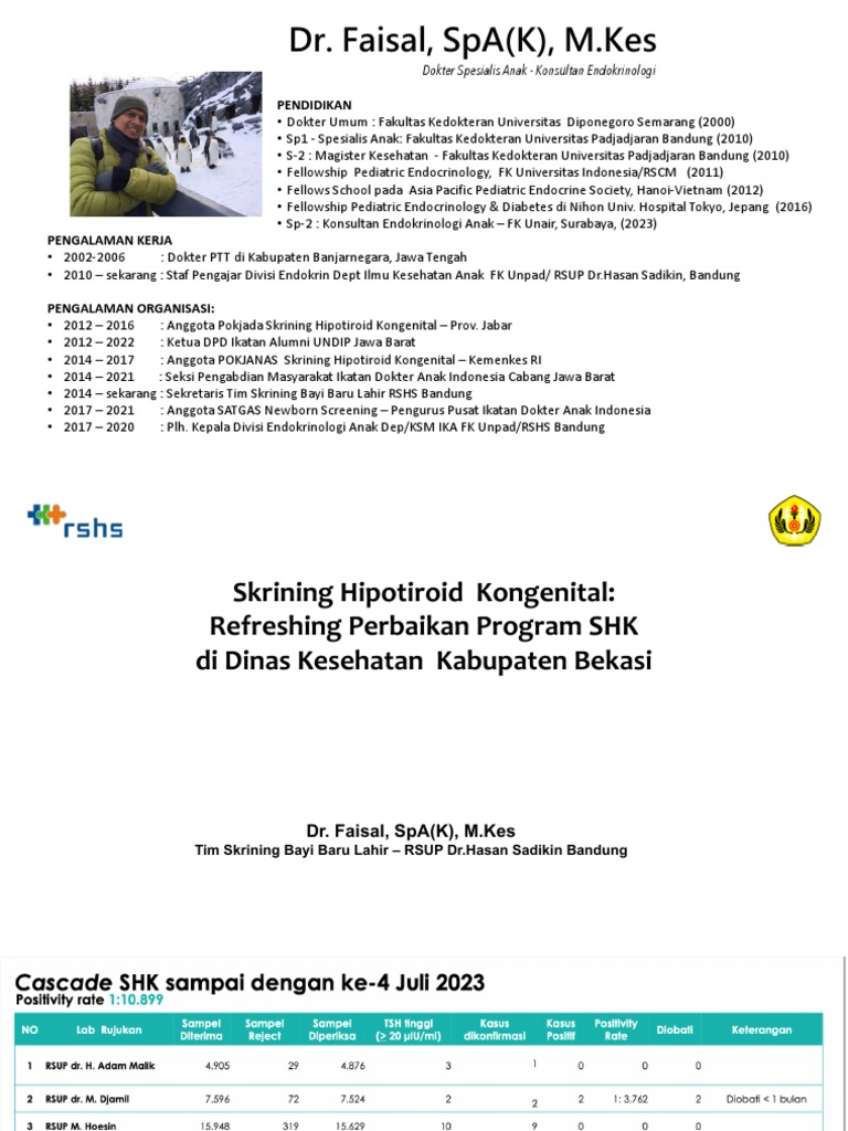 Evaluasi SHK Dan Refreshing Sample DR Faisal Di DInkes Bekasi | PDF ...
