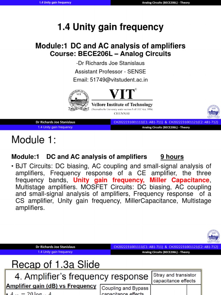 AE - 1.4 Unity Gain Frequency | PDF | Bipolar Junction Transistor ...