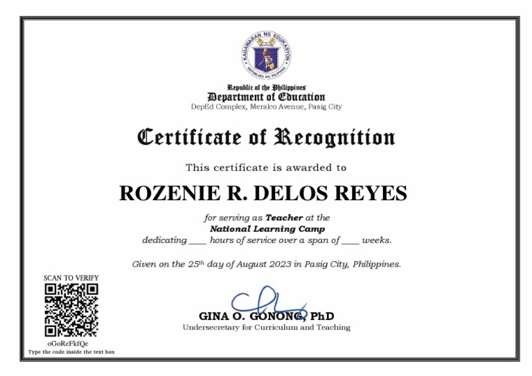 NLC Certificate of Recognition | PDF | Technology & Engineering