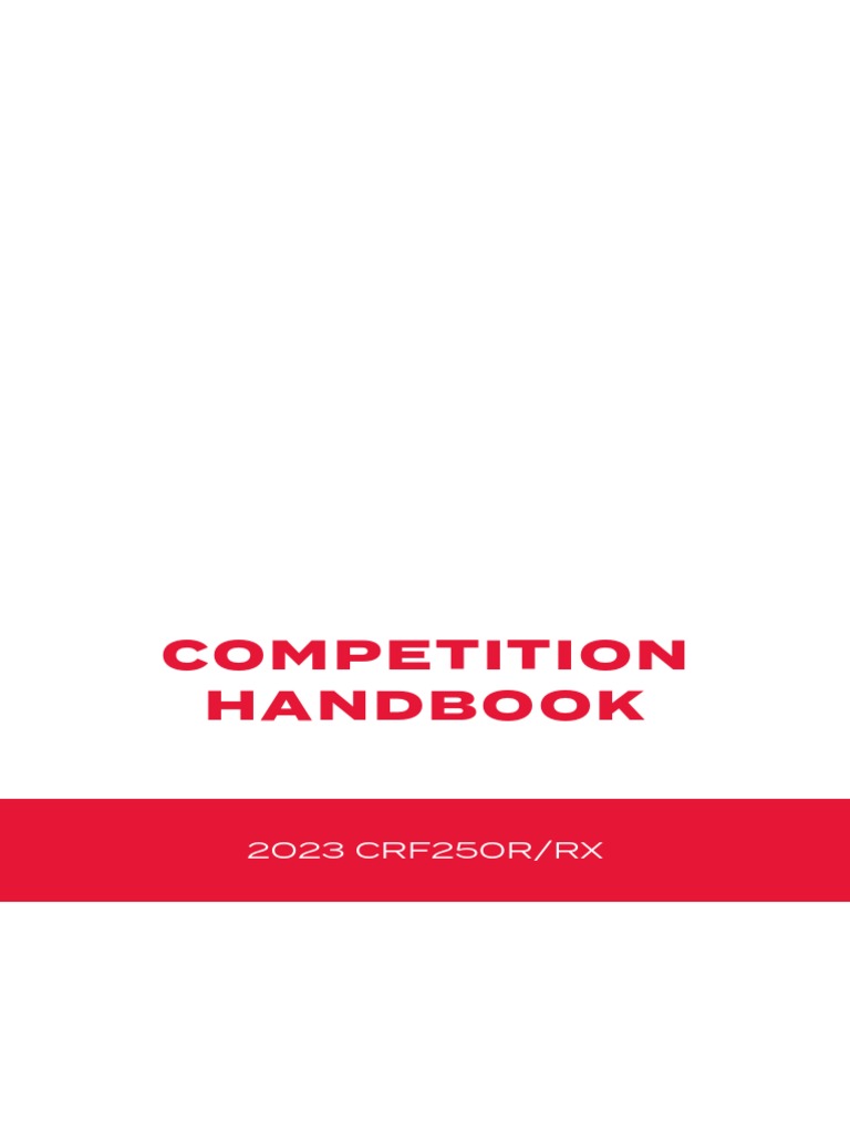 2023 CRF250R Competition Handbook | PDF | Clutch | Screw