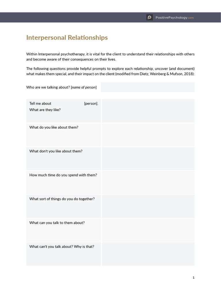 Interpersonal Relationships | PDF