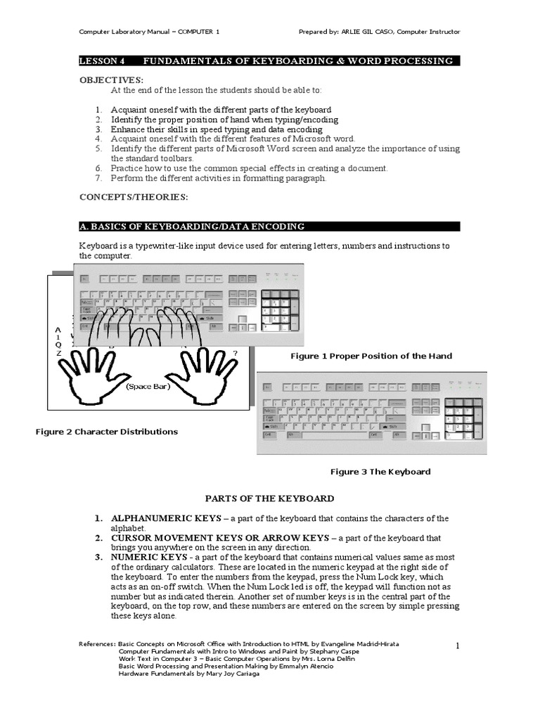 Lesson 4 Getting Started With Microsoft Word | PDF | Window (Computing) | Computer Keyboard