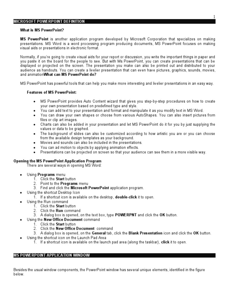 Understanding MS PowerPoint Basics | PDF | Microsoft Power Point | Page ...