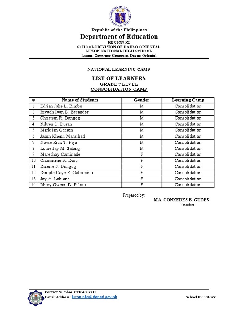 National Learning Camp | PDF