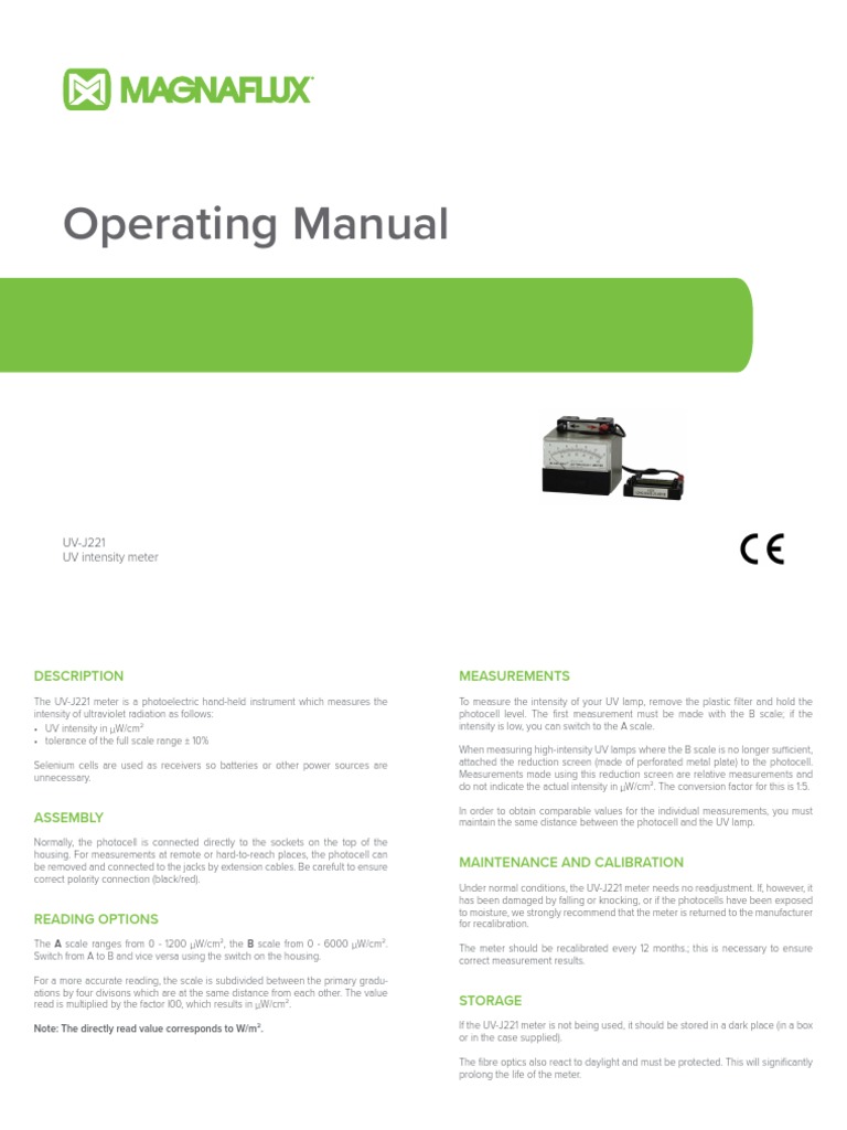 UV-J221 Meter Calibration Manual | PDF | Ultraviolet | Electrical ...