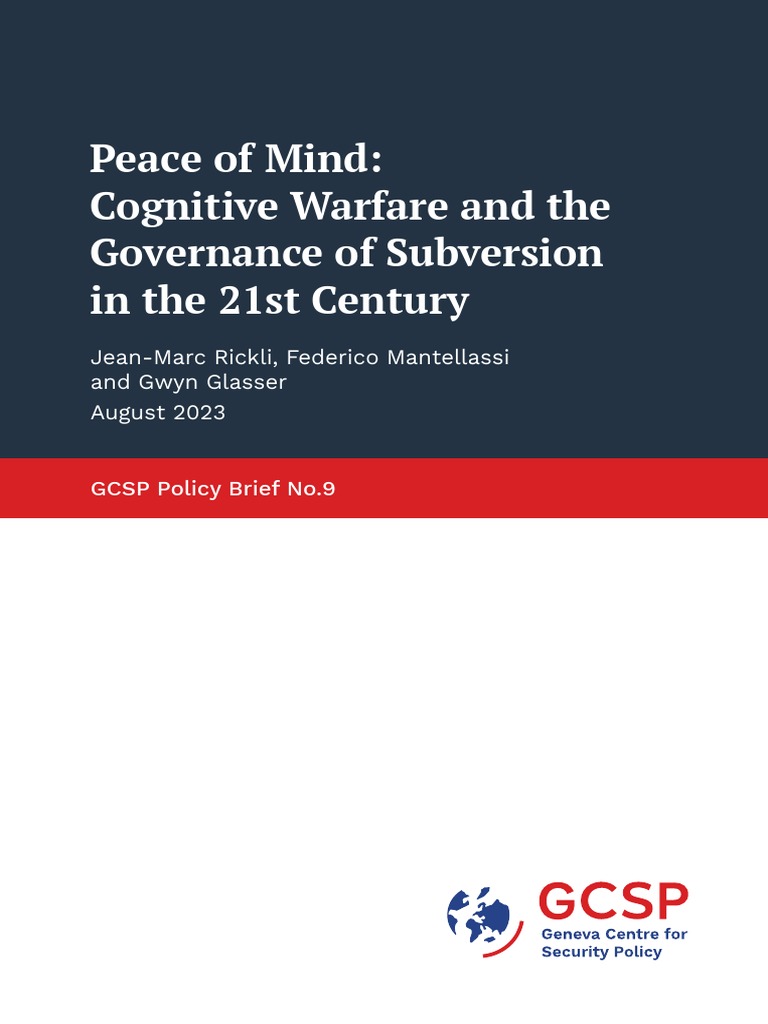 Cognitive Warfare and The Governance of Subversion | Download Free PDF | Governance ...