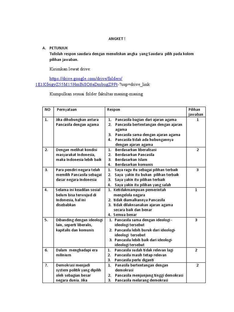 Angket Pancasila | PDF