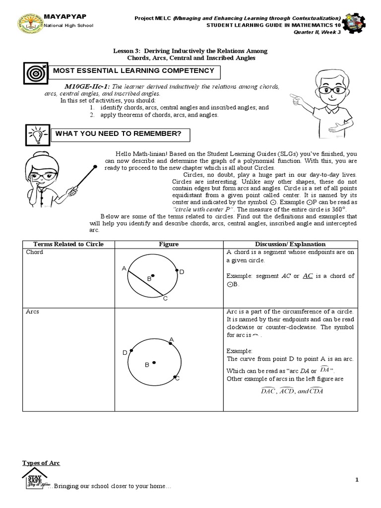 SLG Math 10 Quarter 2 Week 3 | PDF | Circle | Angle