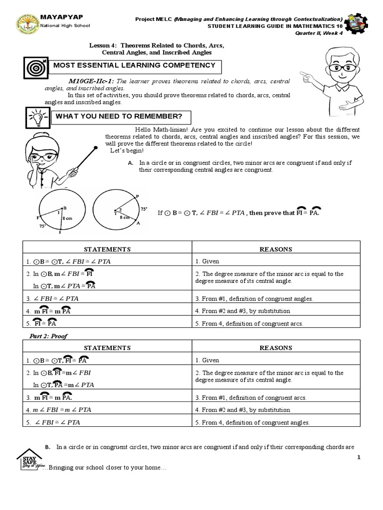 SLG Math 10 Quarter 2 Week 4 | PDF | Perpendicular | Circle