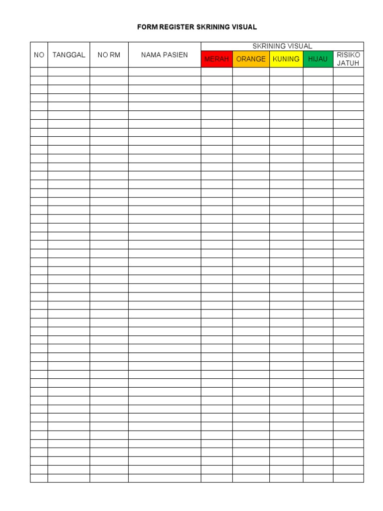 Form Register Skrining Visual | PDF