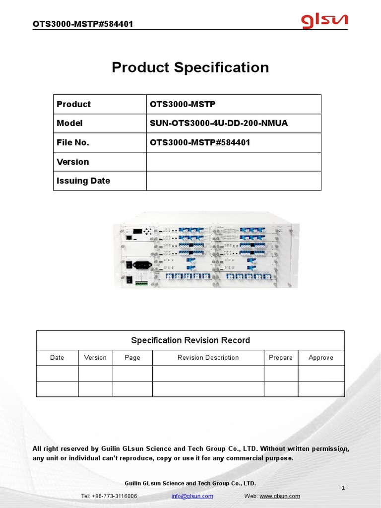 Ots3000 MSTP Optical Communication Integrated Platform 4u Chassis Data ...