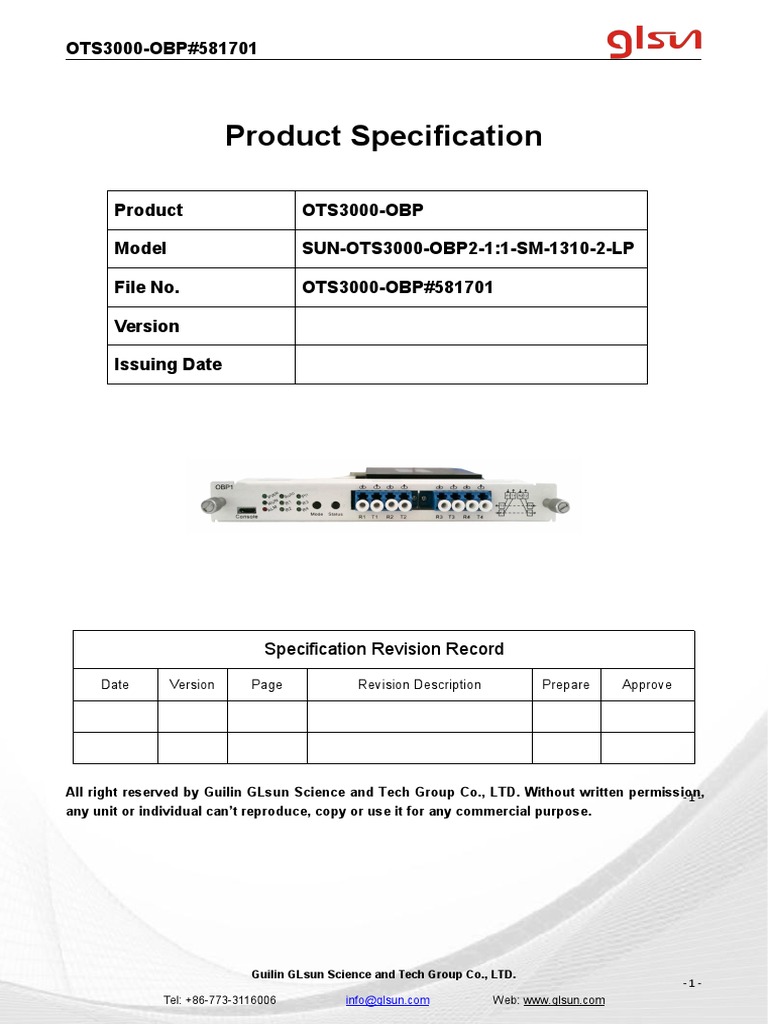 Ots3000 Obp Optical Bypass Protection System Data Sheet 581701 | PDF | Computer Network | Data ...
