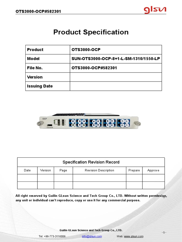 Ots3000 Ocp Optical Cross Protection System Data Sheet 582301 | PDF ...