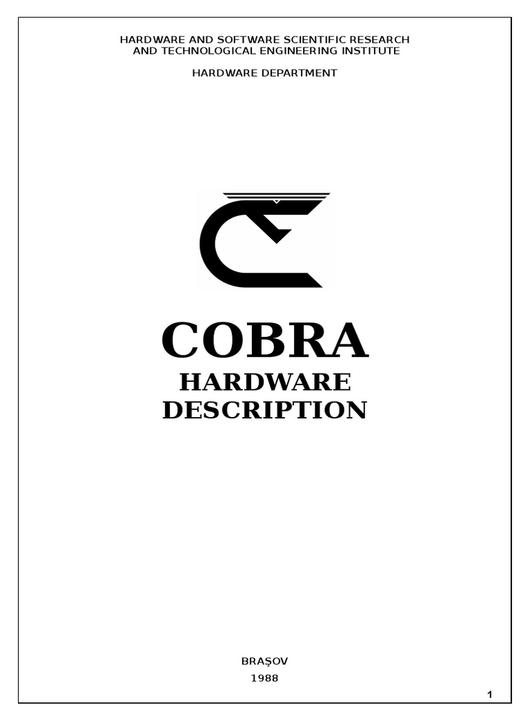 CoBra Hardware Manual Rev.1.0 | PDF | Input/Output | Central Processing ...