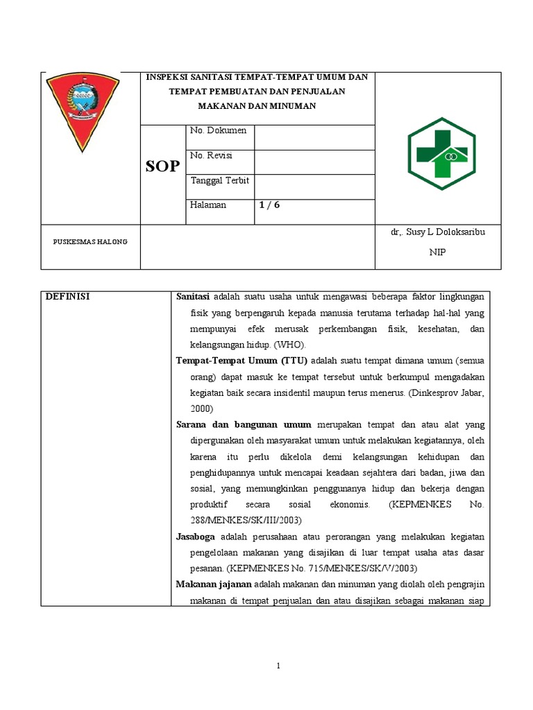 Sop Ttu Dan TPM | PDF