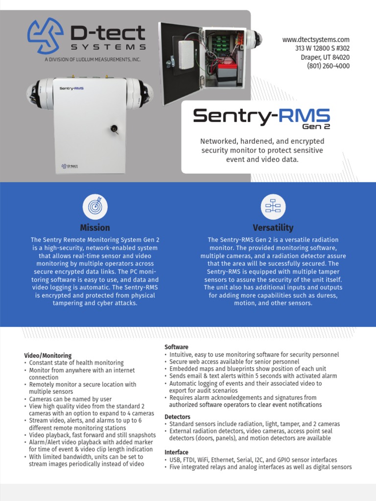 Sentry-RMS Brochure | PDF | Sensor | Video