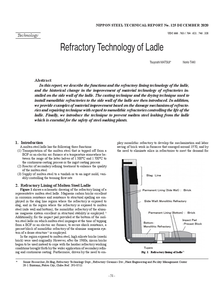 NS Ladle Refractory 2020 | PDF | Refractory | Steel